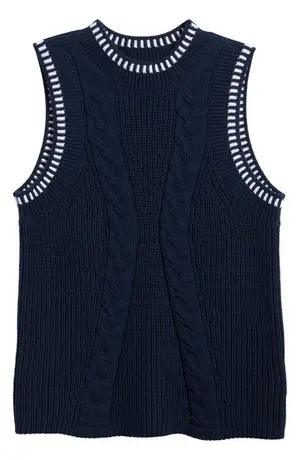 525 America 525 Zoey Cable Stitch Sweater Vest