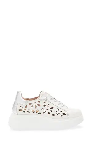 WONDERS Perforated Leather Platform Sneakers