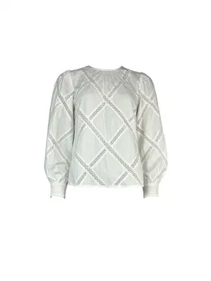 RO&ZO Diamond Lace Trim Blouse