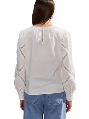 RO&ZO Diamond Lace Trim Blouse