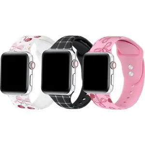 POSH TECH 3-pack Of Apple Watch® Watchbands - Black/ Pink/ White