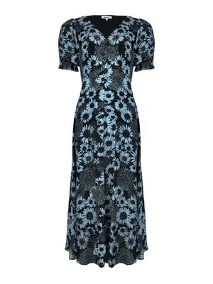 RO&ZO Daisy Print Ruched Front Dress