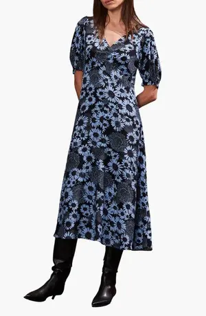 RO&ZO Daisy Print Ruched Front Dress