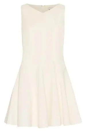 MILLY Sleeveless Fit & Flare Mini Dress - Ecru