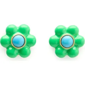 Kate Spade New York Petal Puff Stud Earrings - Green Multi/gold