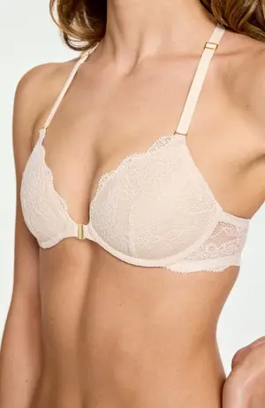Pepper Lace Racerback Lift Up Bra - Sand
