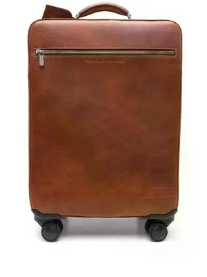 Brunello Cucinelli Leather Suitcase - C6608 - Copper