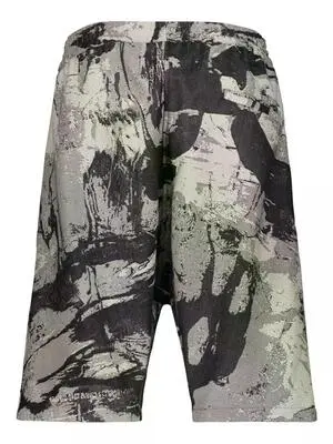 ISO.POETISM Cotton Printed Shorts - Black