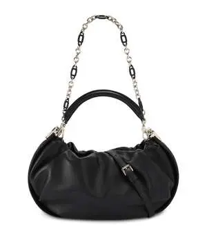ROGER VIVIER Medium Leather Choc Royal Shoulder Bag
