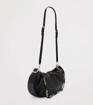 ROGER VIVIER Medium Leather Choc Royal Shoulder Bag