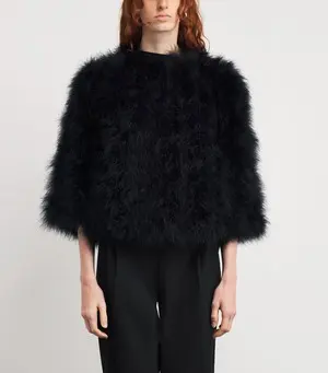 YVES SALOMON Feather Jacket - Black