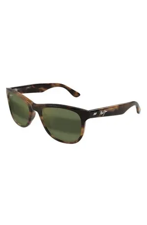 Maui Jim Kikonia Xl Wraparound Rectangular Sunglasses - Brown