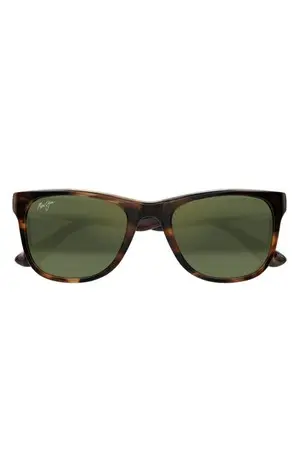Maui Jim Kikonia Xl Wraparound Rectangular Sunglasses - Brown