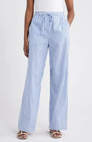Rails Emmie Stripe Cotton Pants - Mariner White Stripe