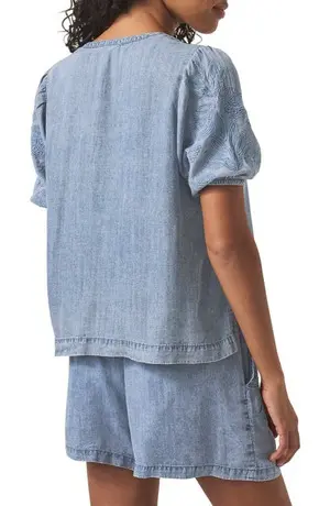Splendid Cayden Embroidered Chambray Top