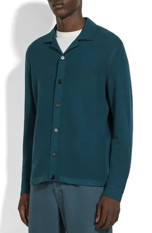 Zegna Wool Spread-collar Cardigan