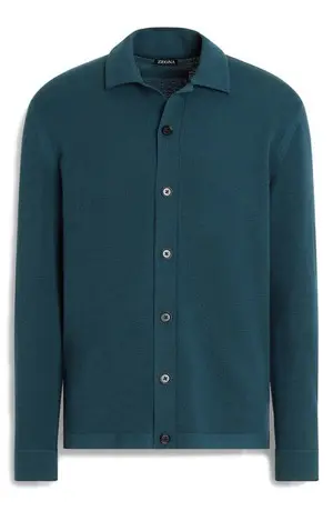 Zegna Wool Spread-collar Cardigan