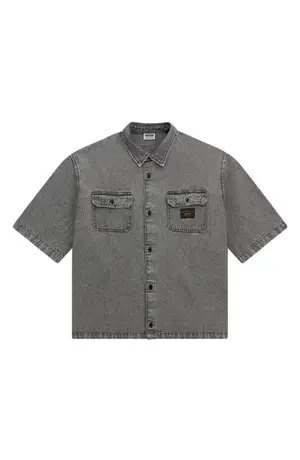 GUESS ORIGINALS Go Boxy Denim Short Sleeve Button-up Shirt