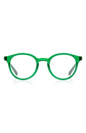 Eyebobs Golden Age 45mm Reading Glasses - Green Apple Crystal/silver