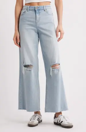 HIDDEN JEANS Distressed Wide Leg Jeans
