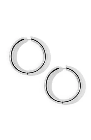 JENNIFER FISHER Jennifer Fisher Mini Lilly Hinged Hoop Earrings Silver