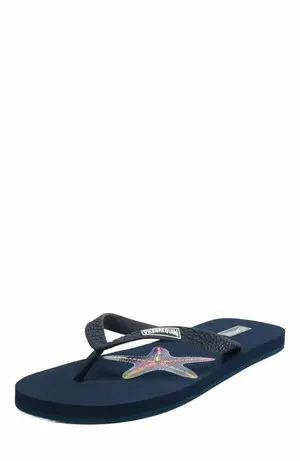 Vilebrequin Vbq Line Flip Flops - Bleu Marine