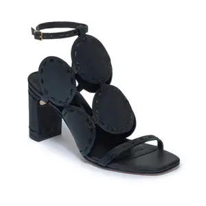 Bernardo New Moon 75" High Heel Strappy Sandals - Black