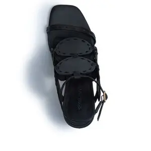 Bernardo New Moon 75" High Heel Strappy Sandals - Black