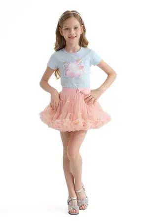 MIMI TUTU Bow Tulle Skirt - Blush