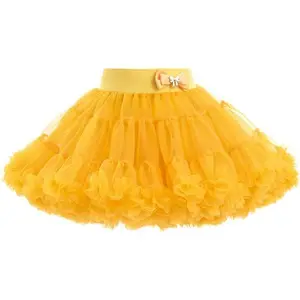 MIMI TUTU Bow Tulle Skirt - Canary Yellow