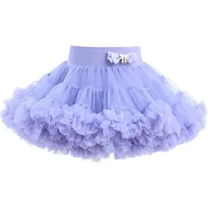 MIMI TUTU Bow Tulle Skirt - Purple