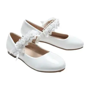 TULLEEN Rose Pearl Doily Flats - White