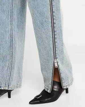 3.1 Phillip Lim Curved Side-zip Jeans - Washed Indigo