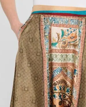 PIERRE-LOUIS MASCIA Printed A-line Midi Skirt