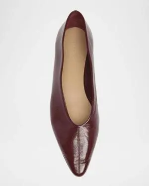 Bottega Veneta Sofia Leather Ballet Flats - Barolo