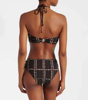 MARANT ETOILE Salmage Printed Halterneck Bikini Top