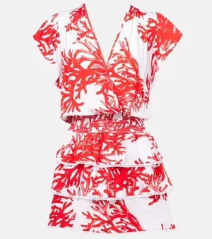 Melissa Odabash Jess Printed Mini Dress - Red