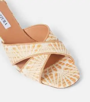 AQUAZZURA Divine 50 Raffia Mules