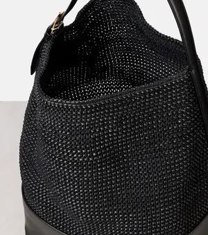 TOTEME Belted Woven Leather Tote Bag - Black