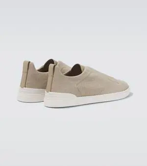 Zegna Triple Stitch Canvas Sneakers