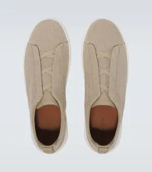 Zegna Triple Stitch Canvas Sneakers