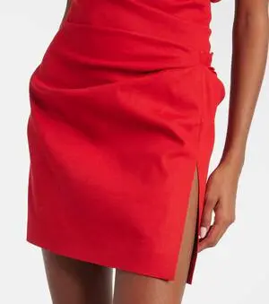 Magda Butrym Floral-applique Ruched One-shoulder Minidress