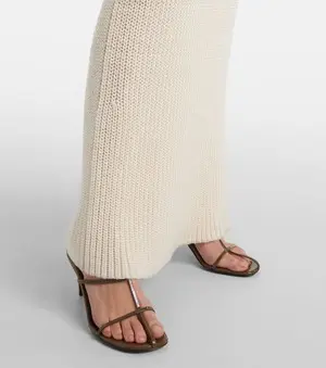 Khaite Lex Ribbed-knit Silk Maxi Dress