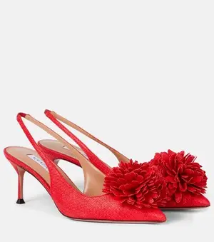AQUAZZURA Couturier 65 Slingback Pumps - Red