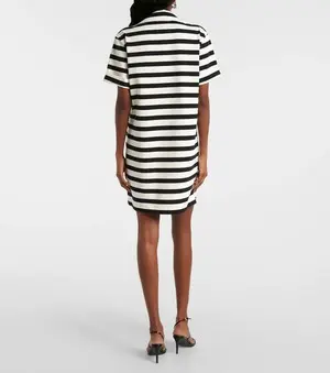 Veronica Beard Cayden Striped Cotton Polo Dress