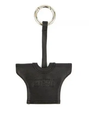 MAISON MARGIELA Leather Keychain + Bag Charm - Black