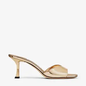 JIMMY CHOO Skye 70 Metallic Leather Sandals - Silver