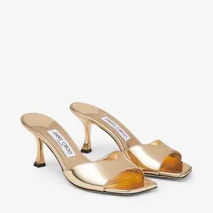 JIMMY CHOO Skye 70 Metallic Leather Sandals - Silver