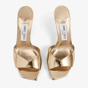 JIMMY CHOO Skye 70 Metallic Leather Sandals - Silver