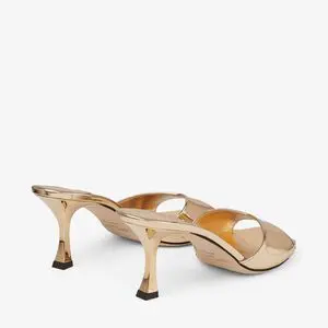 JIMMY CHOO Skye 70 Metallic Leather Sandals - Silver